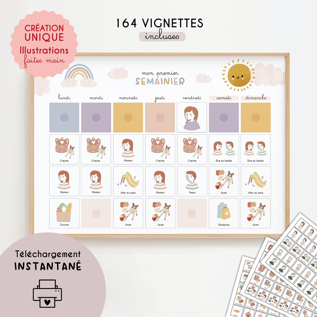 Printable Montessori Weekly Planner for Children | Rainbow Preschool ...