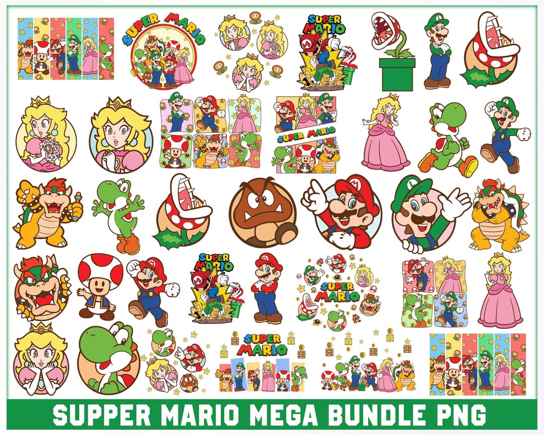Super Mario Png Bundle, Mario Family Png Files, Super Mario Bros Png ...