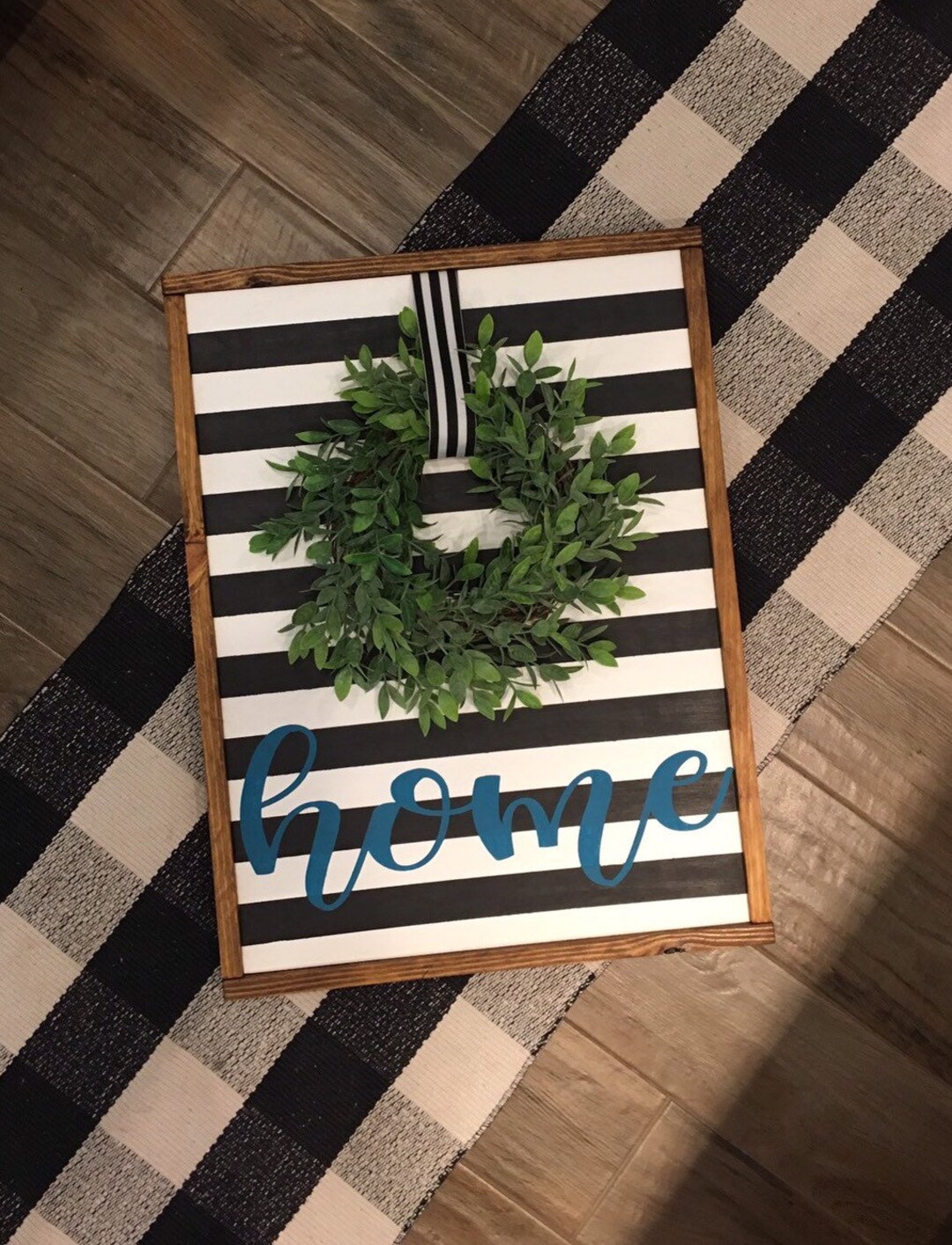 Stripped Home Sign - Etsy