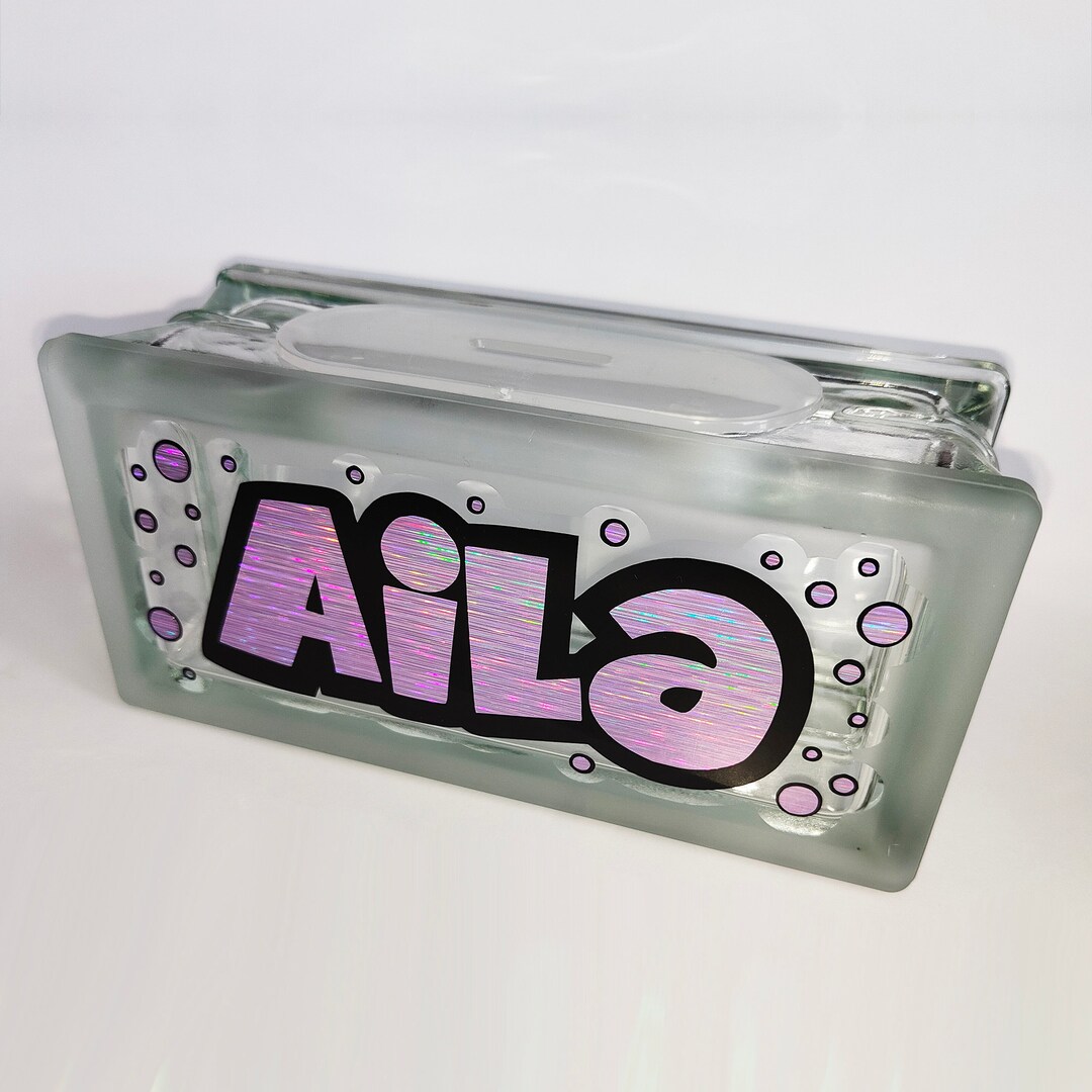 Personalised Glass Money Box - Any Name or Words, Choice of Colours ...