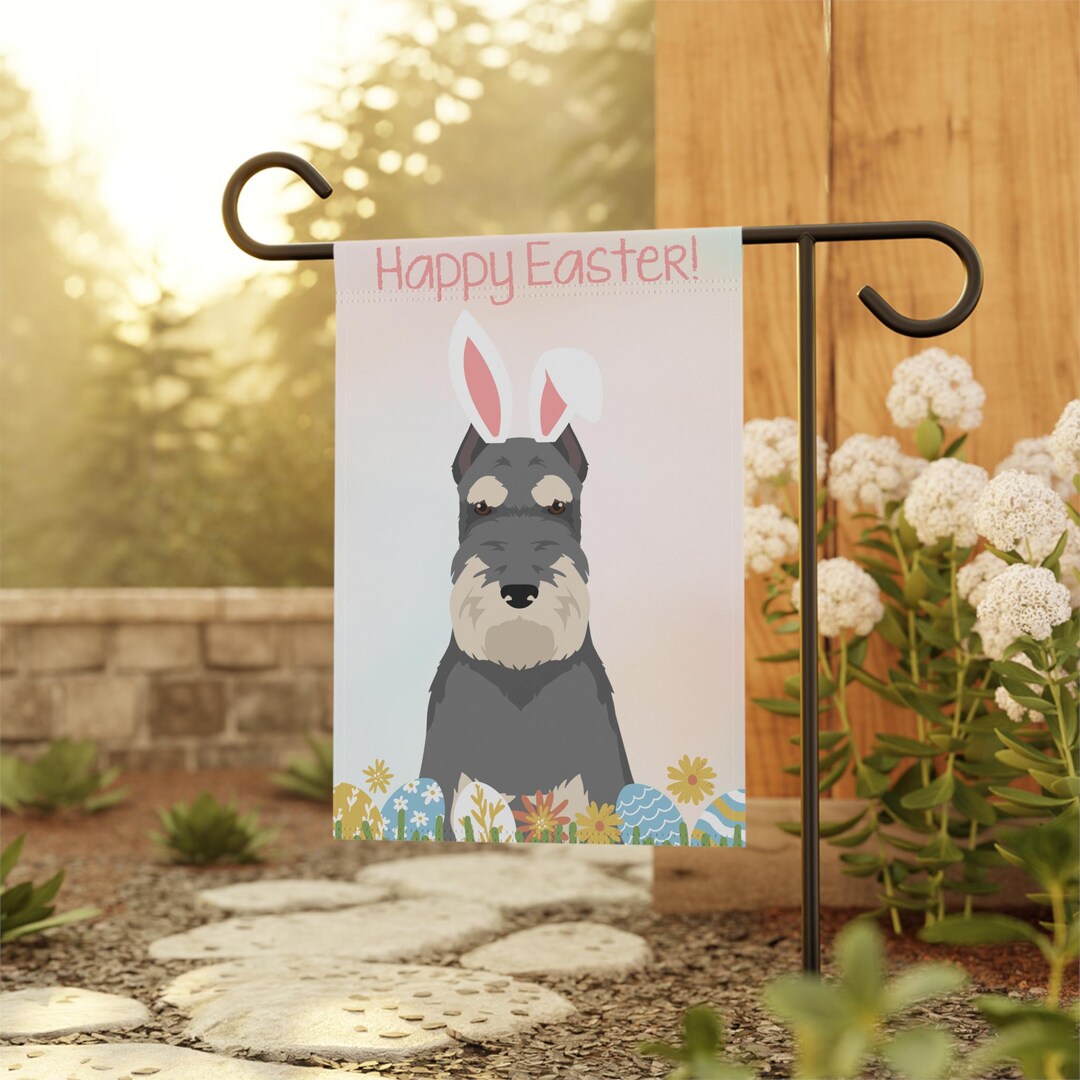 Schnauzer Dog Happy Easter Garden Flag - Etsy