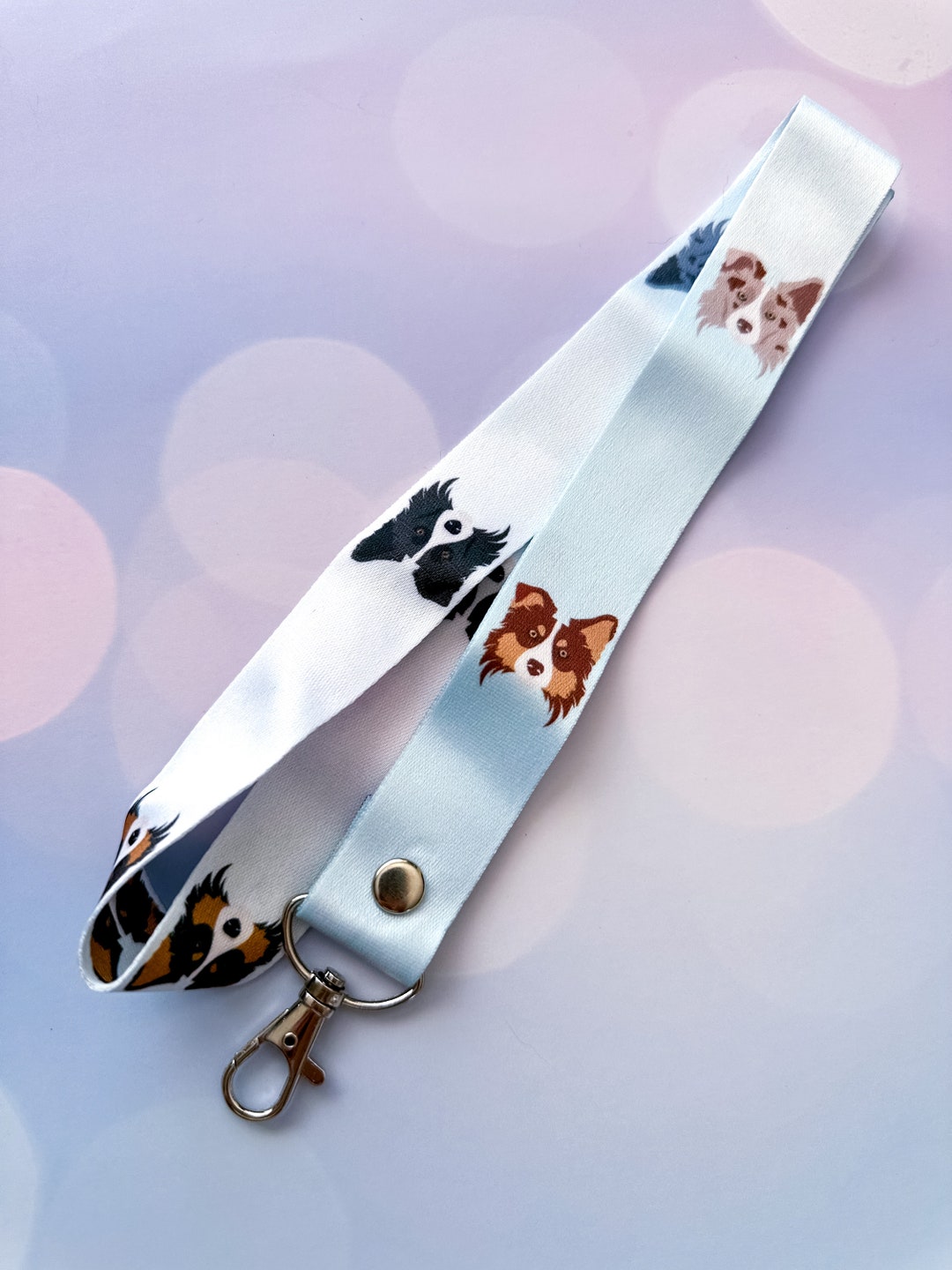 Border Collie Dog Lanyard Blue - Etsy