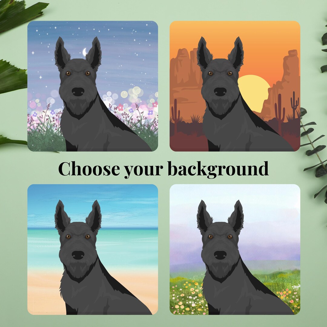 Scottish Terrier Dog 2 Coaster Pack, 4X4 In. Dog Mom Gift - Etsy