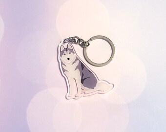 Siberian Husky Dog Keychain - Etsy