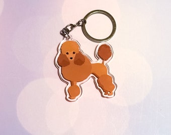 Poodlewhite Dog Keychain - Etsy