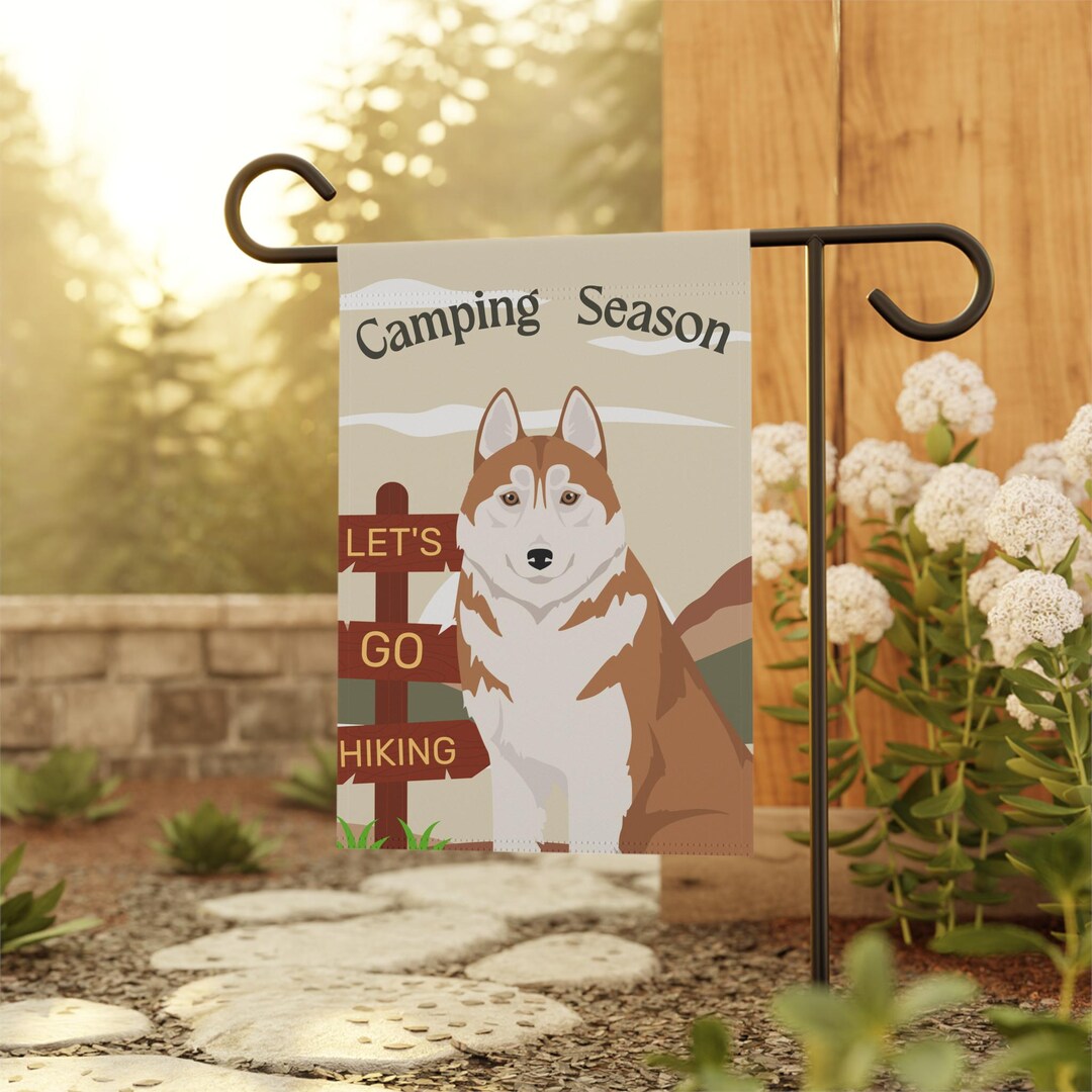 Siberian Husky Dog Camping Garden Flag - Etsy