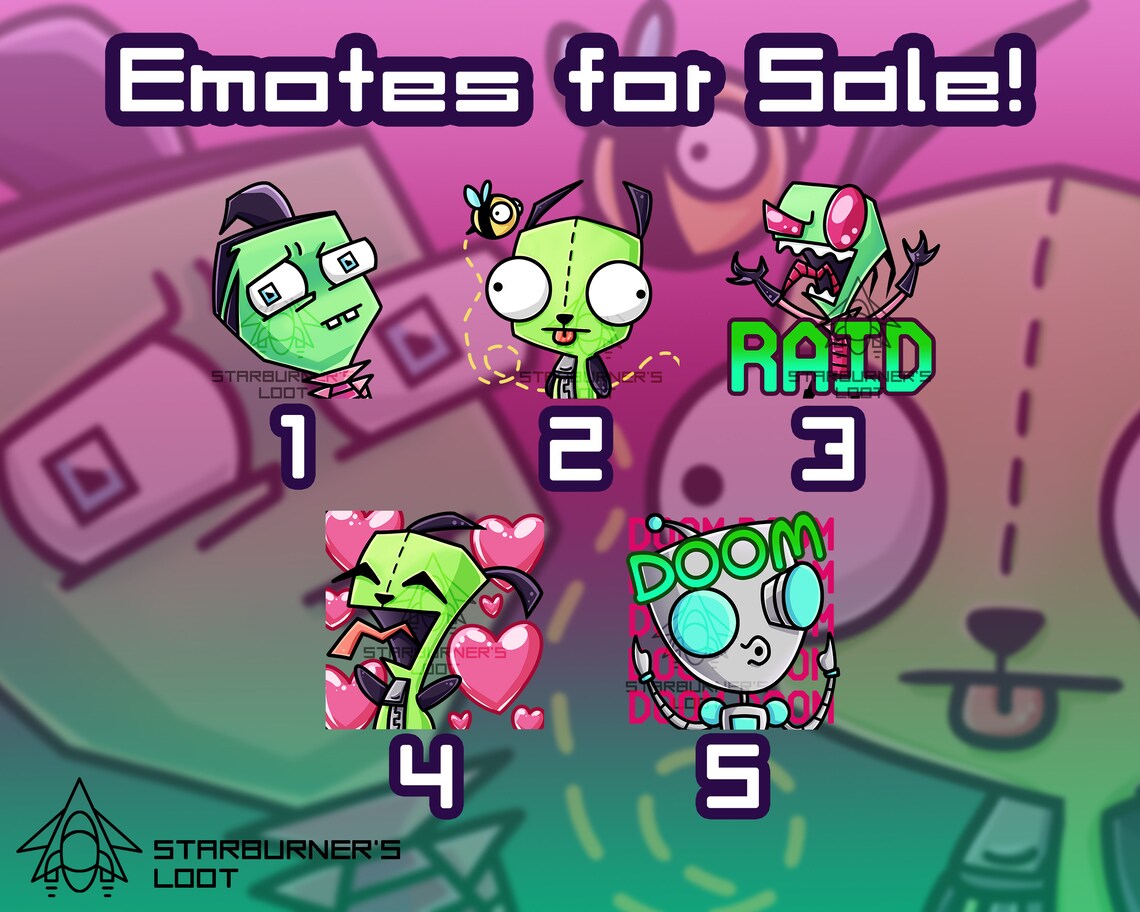 Invader Zim Emote Set for Twitch/discord - Etsy