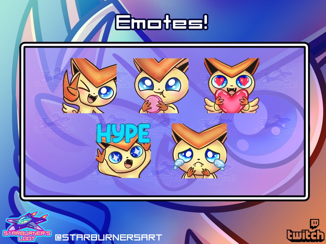 Cute Victini Pokemon Emote Set for Twitch, Discord and Youtube - Etsy