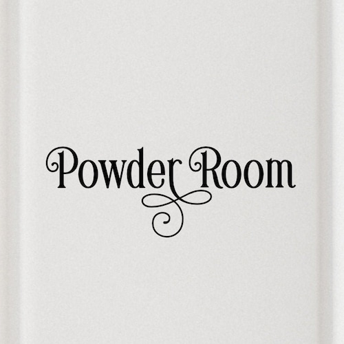 Powder Room Decal Washroom Vinyl Decal Bathroom Door Sticker - Etsy