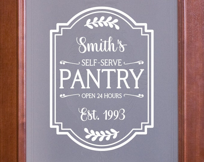 Custom Pantry Decal Custom Pantry Sticker Customizable Pantry Door ...