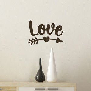Curved Love Arrow Decal - Love Car Decal - Love Sticker - Love Wall ...