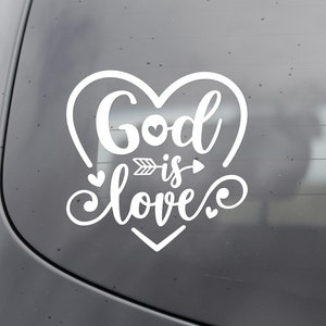 God is Love Heart Vinyl Decal - God is Love Heart Sticker - God is Love ...