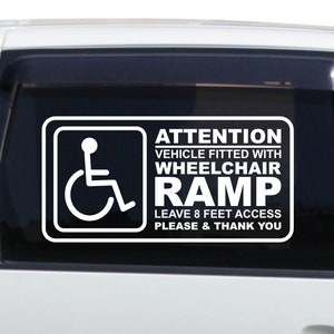 Handicap Wheelchair Ramp Access Decal Disabled Car Decal | Etsy