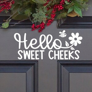 Hello Sweet Cheeks Bee Flower Vinyl Decal - Hello Sweet Cheeks Sticker ...