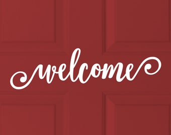 Welcome Vinyl Decal Welcome Vinyl Sticker Welcome Door Decal Welcome ...
