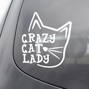 Crazy Cat Lady Vinyl Decal - Cat Decal - Crazy Cat Lady Car Decal ...