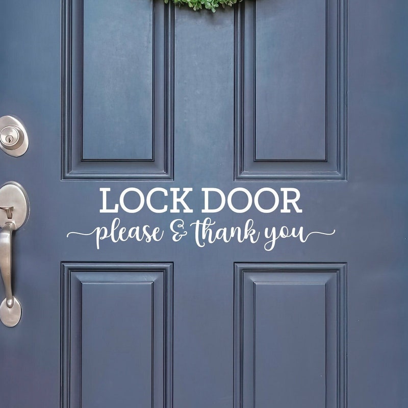 Please Lock the Door Sign - Etsy