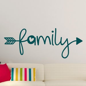 Family Heart Arrow Vinyl Decal family Wall Sticker Family Sticker ...