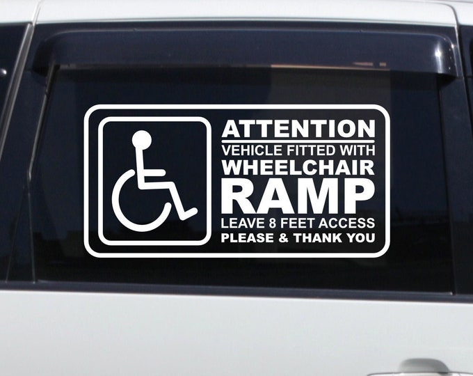Handicap Wheelchair Ramp Access Decal Disabled Car Decal Handicap Car ...