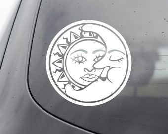 Sun Moon Vinyl Sticker / Matte Weather Proof / Decal / Zodiac - Etsy