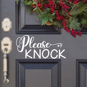 Please Knock Vinyl Decal please Knock Door Vinyl Sticker please Knock ...