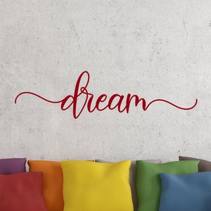 Cursive Dream With Tails Vinyl Decal - Dream Car Decal - Dream Sticker ...