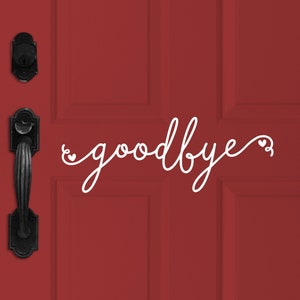 Cursive Goodbye Heart Decal Goodbye Heart Sticker Goodbye - Etsy