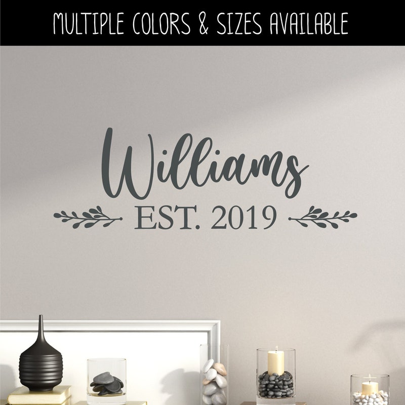 Last Name Decal - Etsy