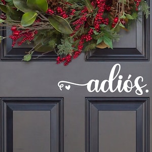 Cursive Adios Heart Decal - Adios Sticker - Adios Front Door Decal ...