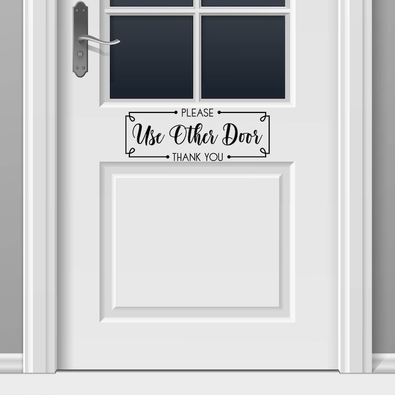 Framed Use Other Door Please & Thank You Vinyl Decal -please and Thank ...