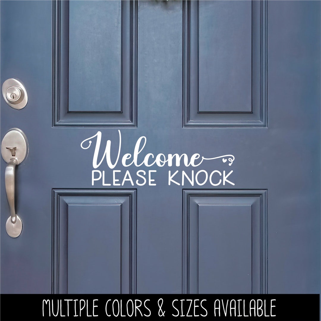 Welcome Please Knock Decal -please Knock Sticker -please Knock Door ...
