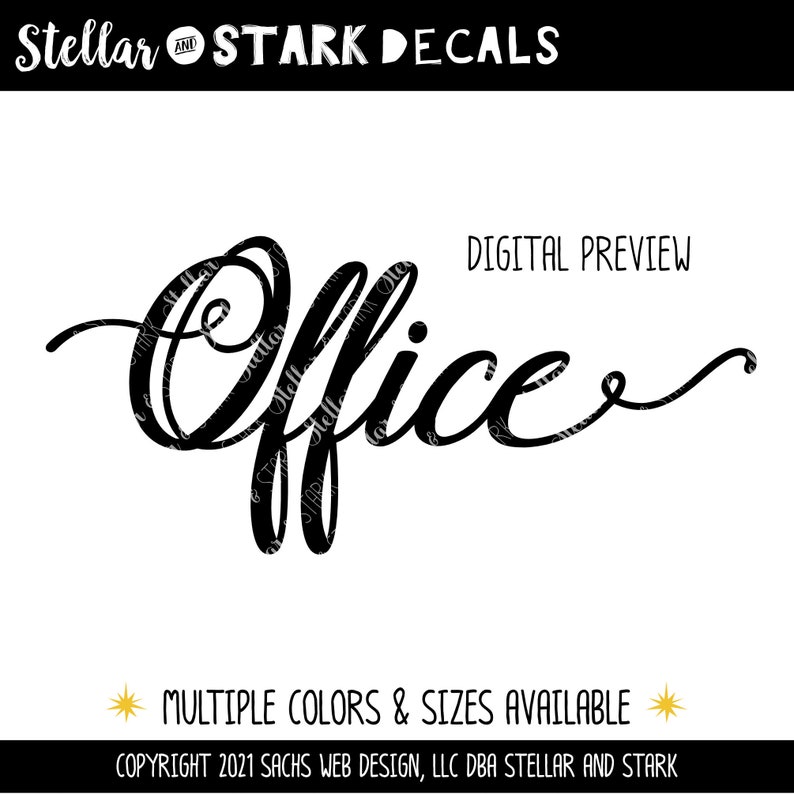 Office Vinyl Decal Office Sticker Office Decal Office - Etsy