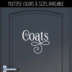 Coats Vinyl Decal - Coats Sticker - Coats Decal - Coats Door Decal ...