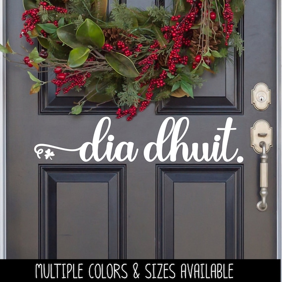 Dia Dhuit Irish Hello Cursive Vinyl Decal Irish Hello Decal - Etsy