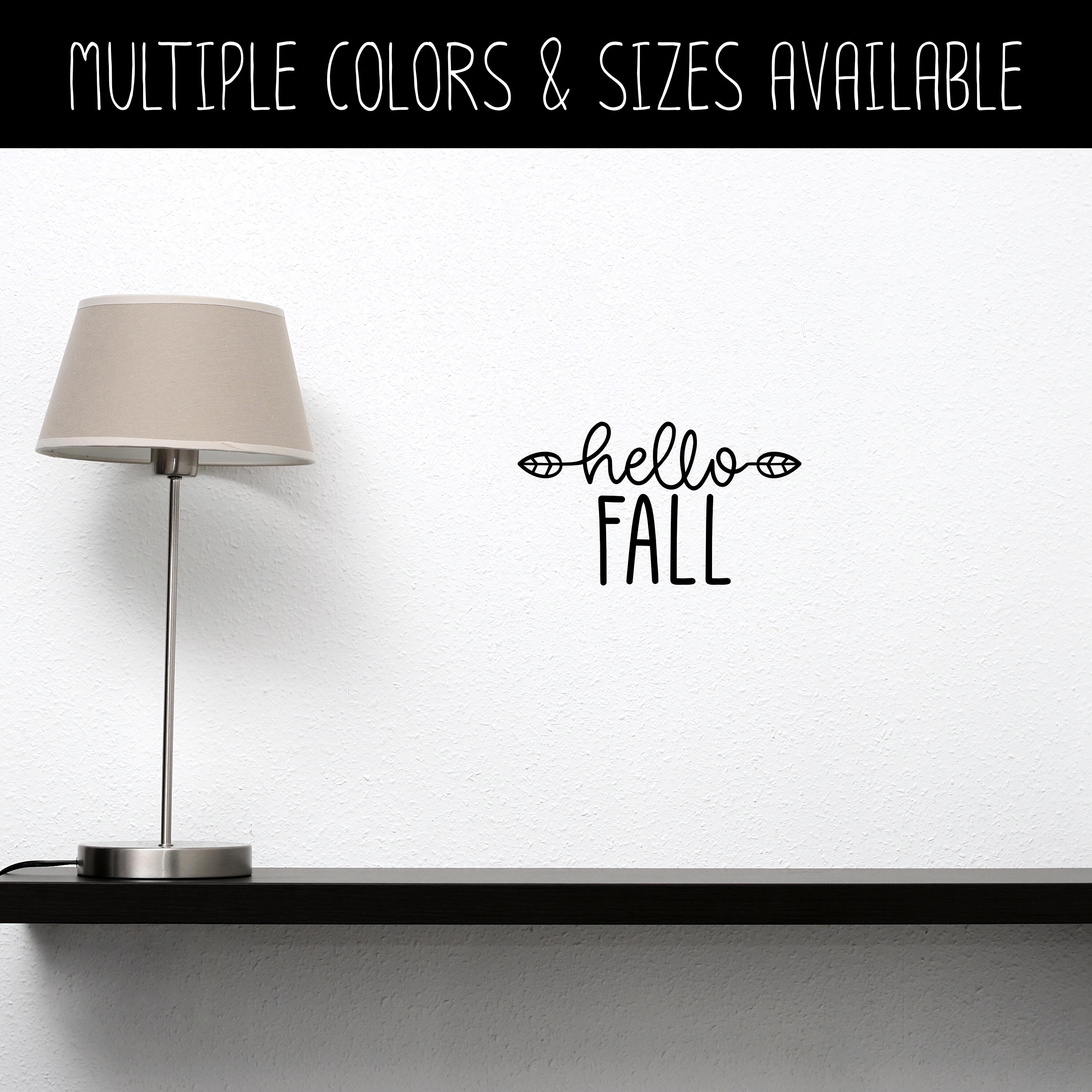 Hello Fall with Leaves Vinyl Decal Hello Fall with Leaves | Etsy