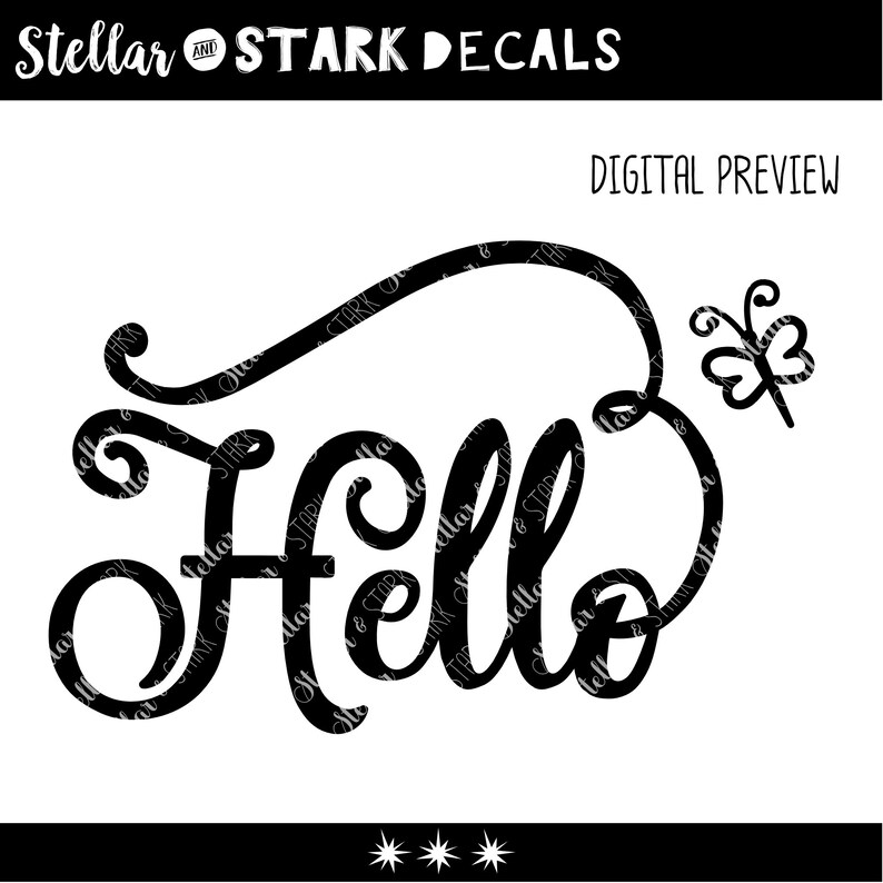 Hello Dragonfly Vinyl Decal Hello Vinyl Sticker Hello - Etsy