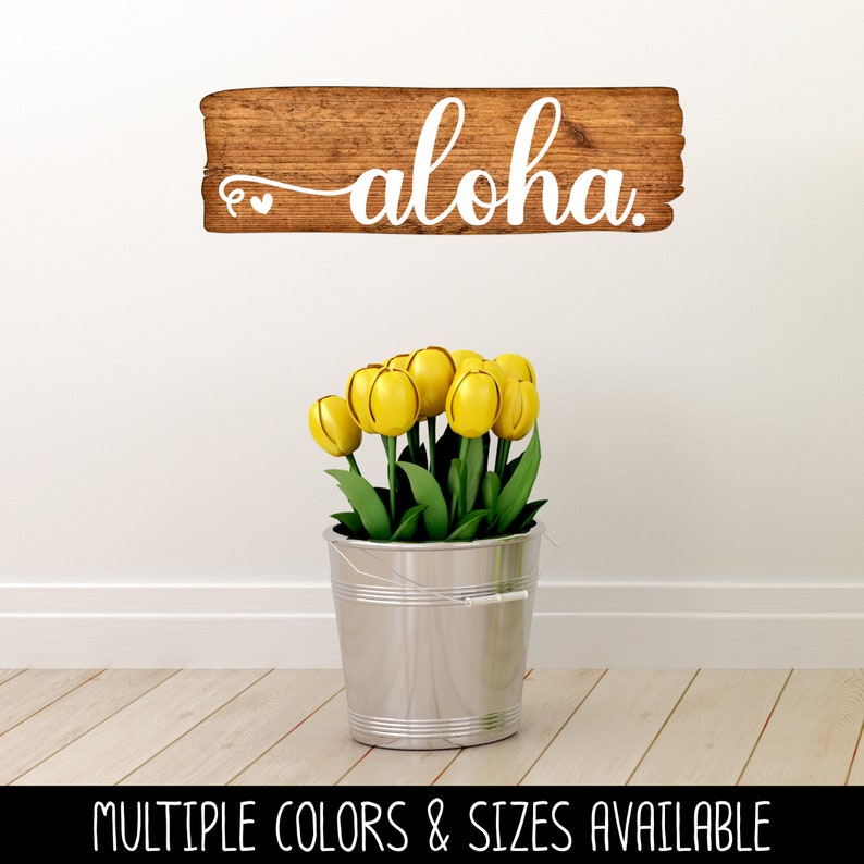 Cursive Aloha Hearts Decal Aloha Sticker Aloha Door Decal - Etsy