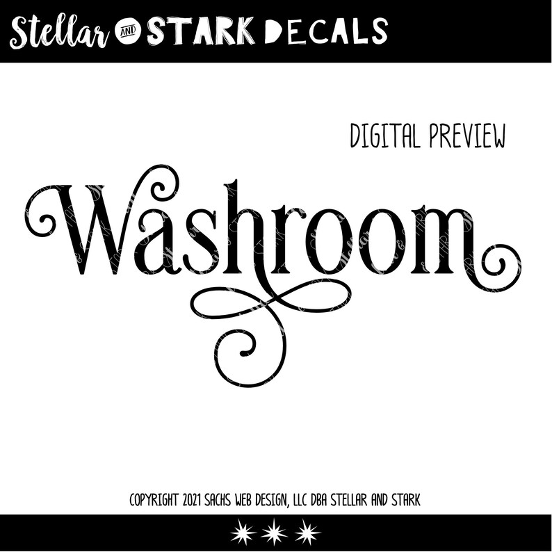 Ornamental Washroom Vinyl Decal Washroom Sticker Washroom - Etsy