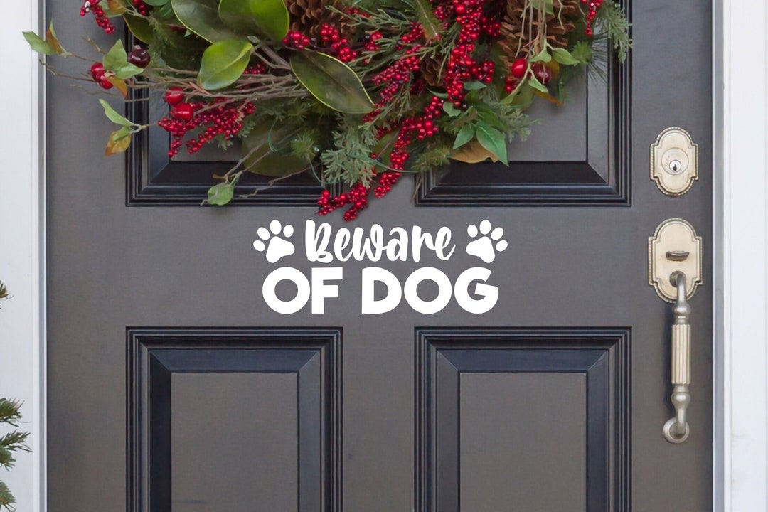 Beware of Dog Front Door Vinyl Decal - Beware of Dog Sign - Beware of ...