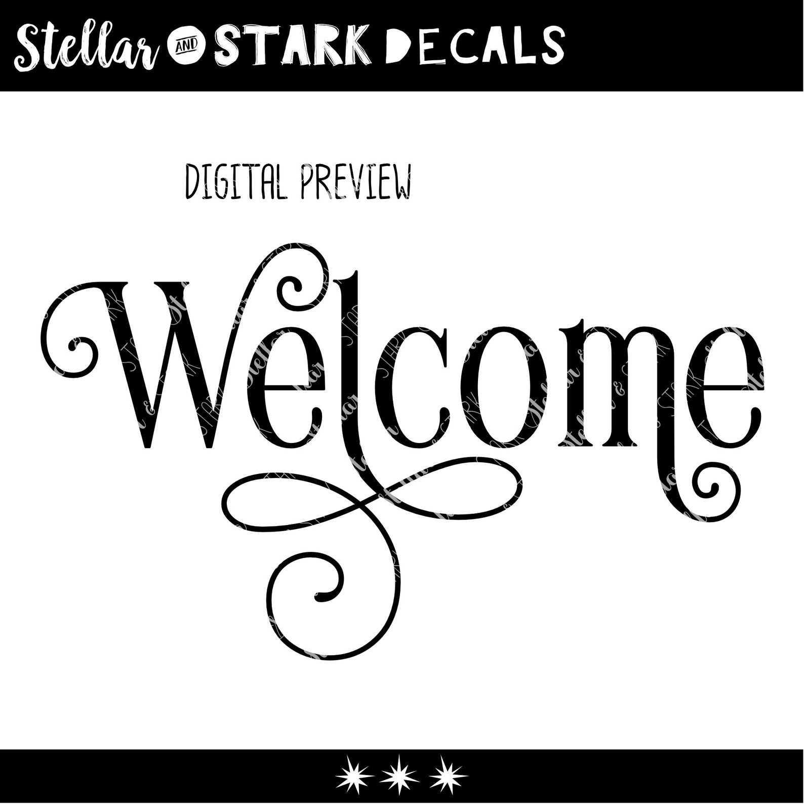 Ornamental Welcome Vinyl Decal Welcome Vinyl Sticker | Etsy