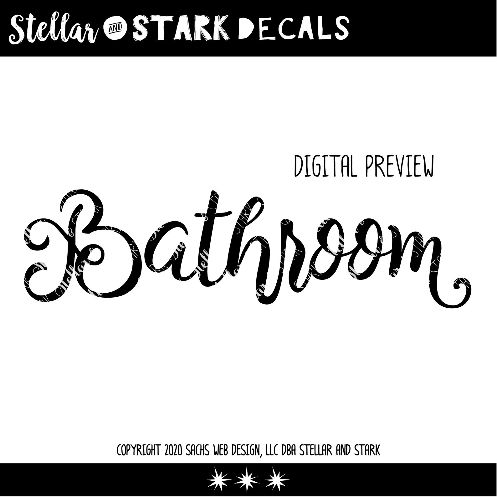 Cute Cursive Bathroom Vinyl Decal Bathroom Sticker - Etsy