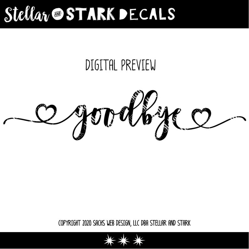 Goodbye Heart Vinyl Decal Goodbye Heart Sticker Goodbye | Etsy