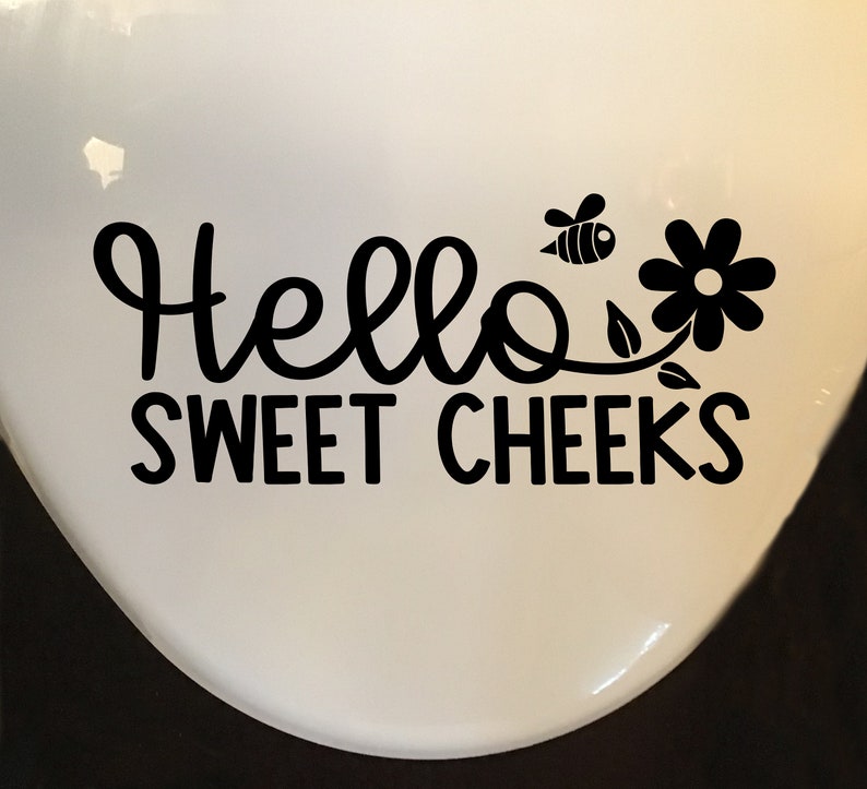 Hello Sweet Cheeks Bee Flower Vinyl Decal - Hello Sweet Cheeks Sticker ...