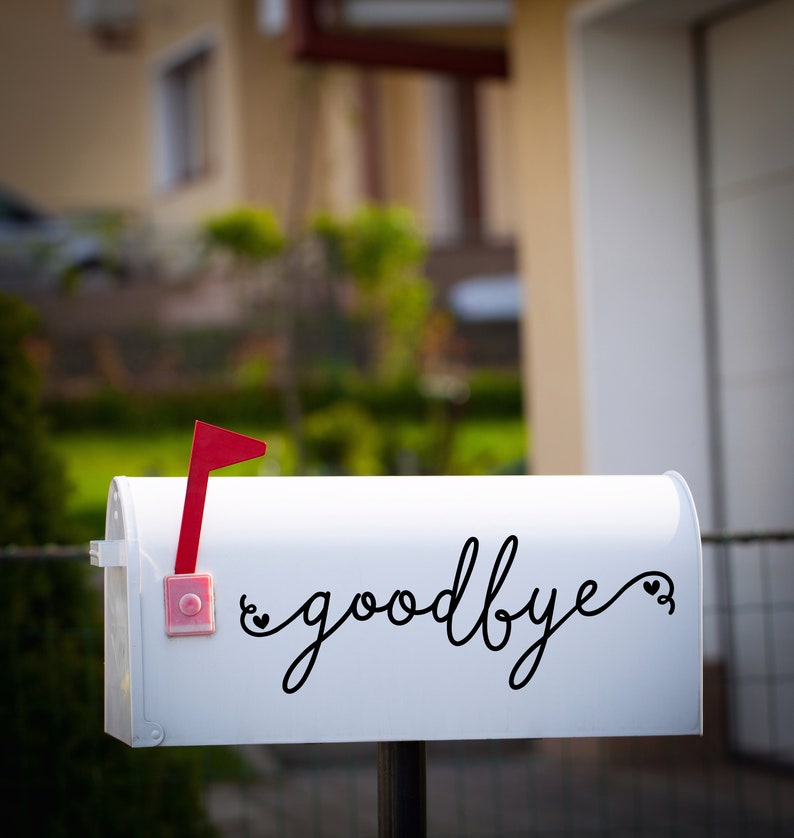 Cursive Goodbye Heart Decal Goodbye Heart Sticker Goodbye - Etsy.de