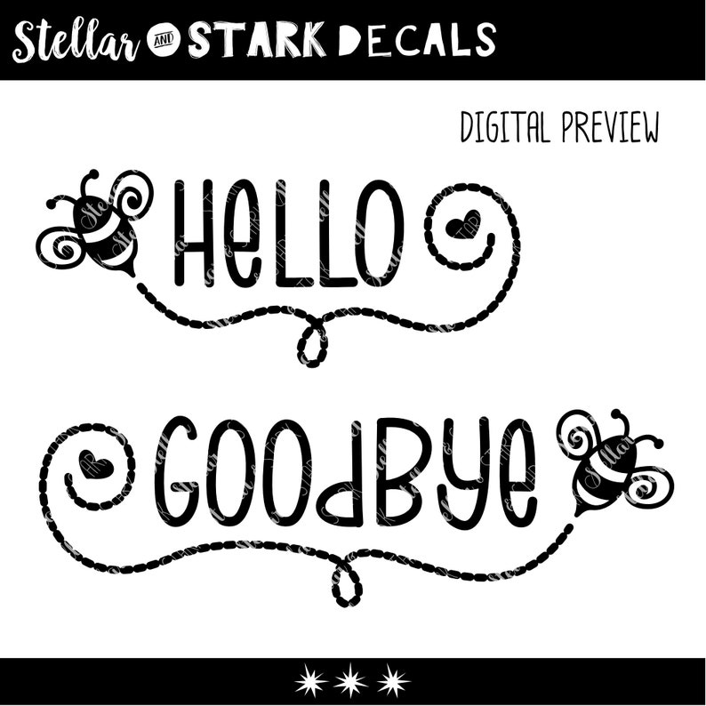 Hello Bumblebee Vinyl Decal Hello Vinyl Sticker Hello Door - Etsy