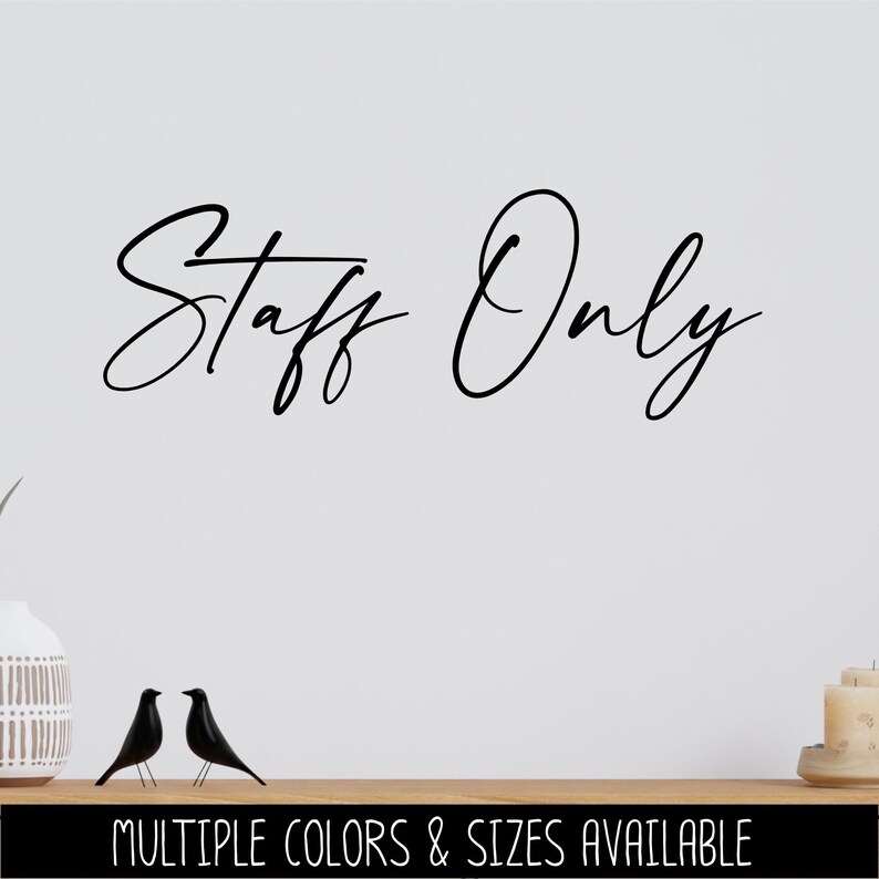 Modern Staff Only Vinyl Decal, Office Door Sign, Business Entrance ...