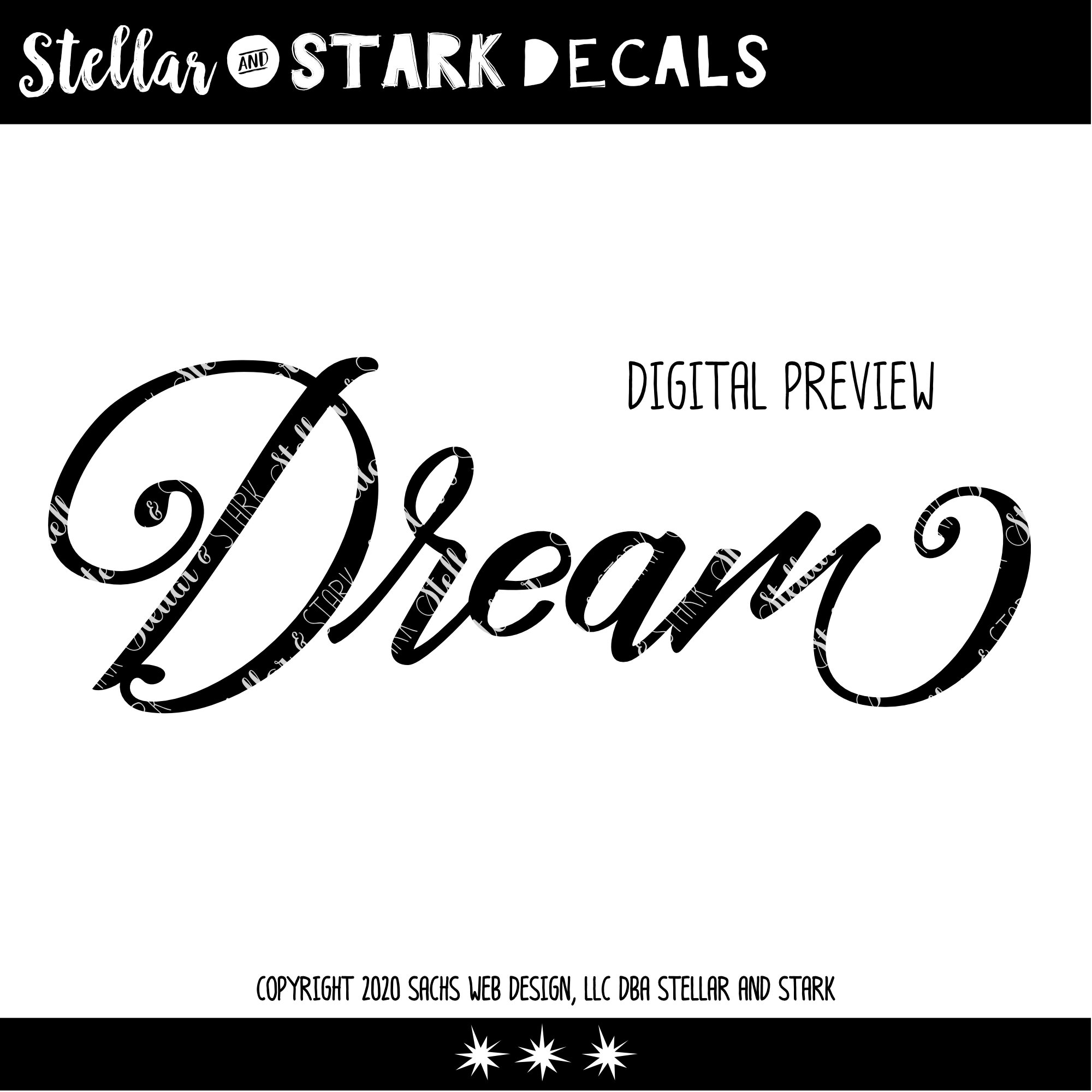 Cursive Dream Vinyl Decal - Dream Car Decal - Dream Sticker - Dream ...