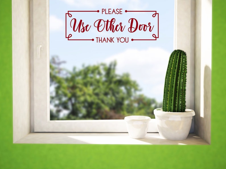 Framed Use Other Door Please & Thank You Vinyl Decal -please and Thank ...
