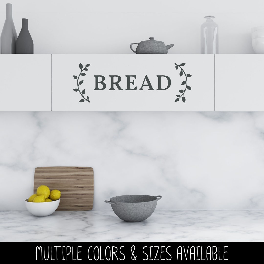 Bread With Curved Leaves Decal - Bread Sticker - Kitchen Decal ...