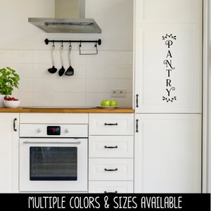 Vertical Pantry Curved Leaves Decal - Kitchen Pantry Sticker - Food ...